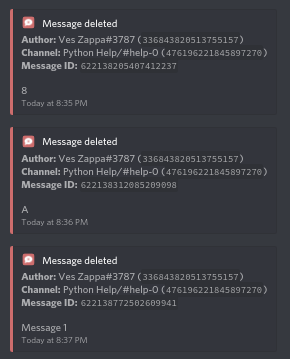 `!clean` command fails to upload first message to deleted messages API · Issue #413 · python ...
