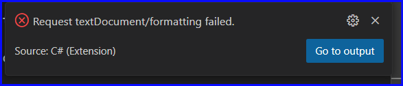 Crashing under dotnet SDK 7.0.306 in vscode · Issue #1926 · dotnet/format · GitHub