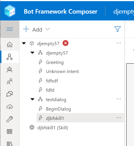 When adding a Skill to a project, if you have a dialog selected it adds it to the dialog not the ...