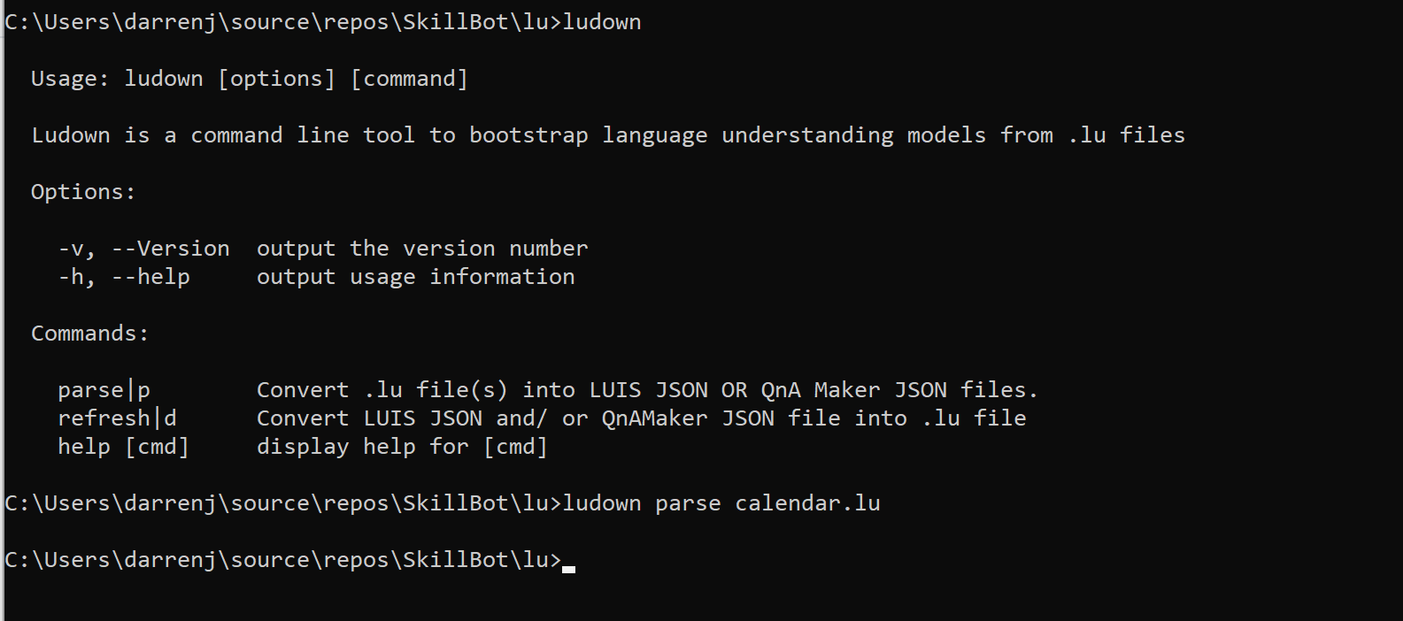 LuDown CLI - Provide guidance to incomplete parameters · Issue #207 · microsoft/botbuilder-tools ...