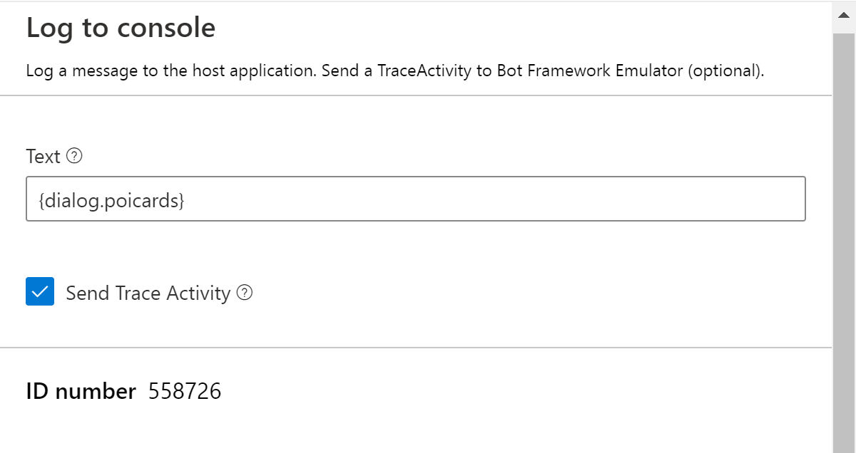 [Adaptive] Log to console generates trace with a label of ...