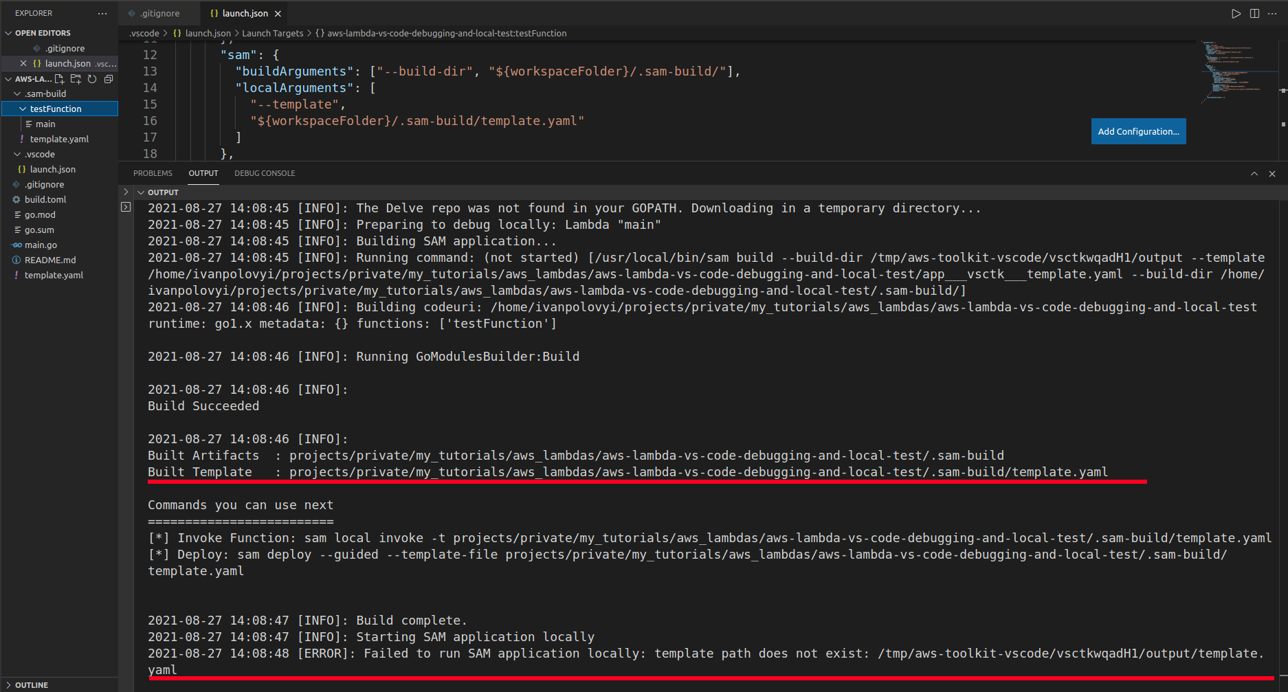 SAM run/debug: support custom --build-dir instead of temporary dir · Issue #1988 · aws/aws ...