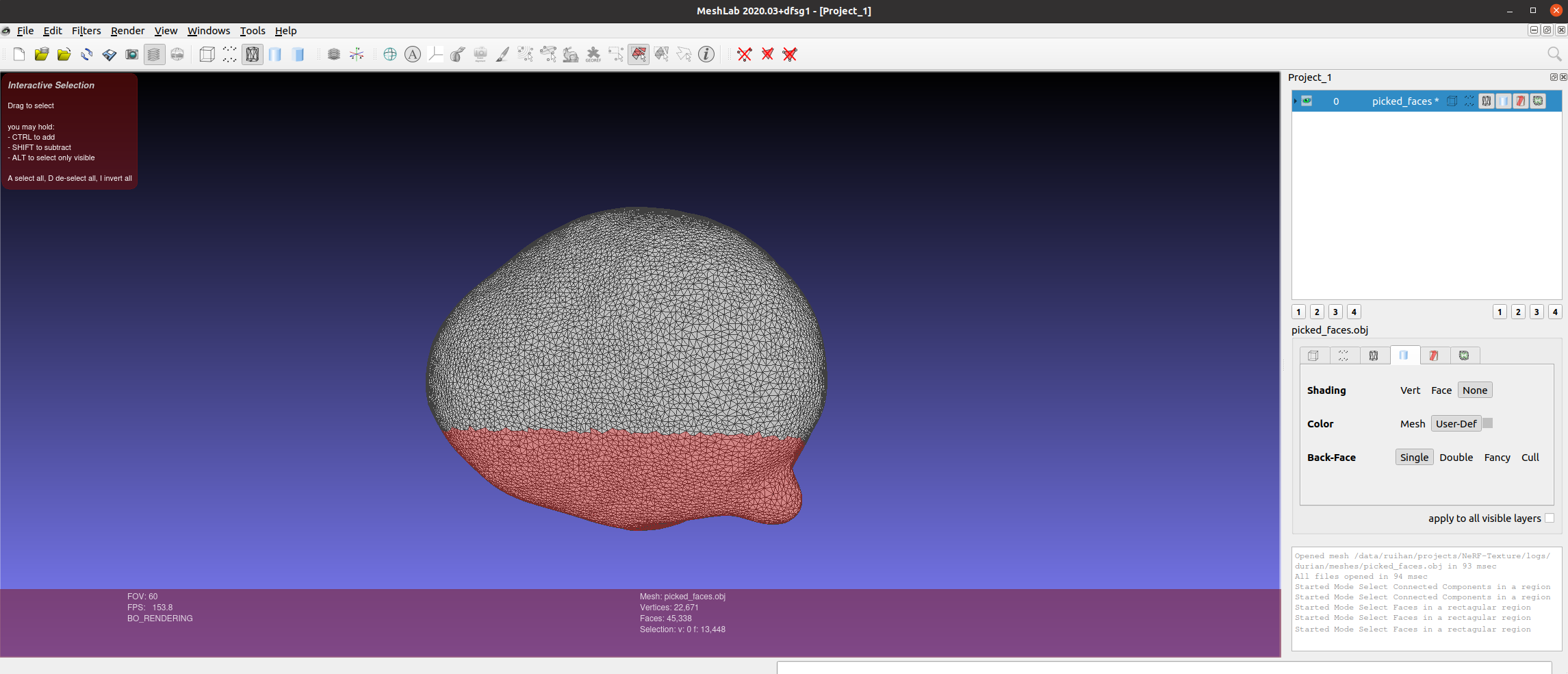 Question about Training Step 3. Create picked_faces.obj (optional) · Issue #2 · yihua7/NeRF ...