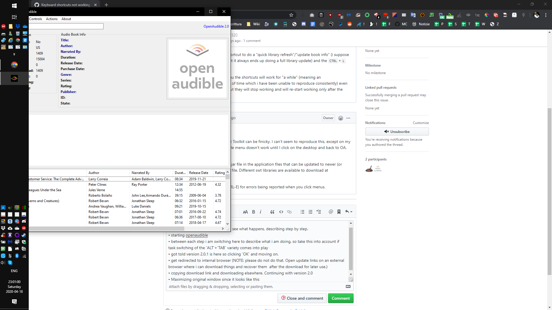 Keyboard shortcuts not working · Issue #320 · openaudible/openaudible · GitHub