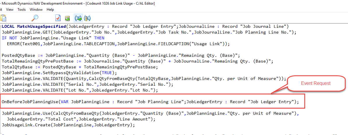 Event Request New Event Request For Codeunit 1026 · Issue 1677