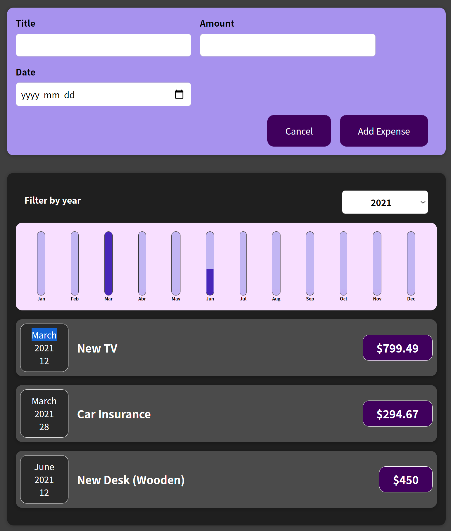 GitHub - charlieldiaz/ExpenseApp-React: An app that tracks expenses . Coded in React