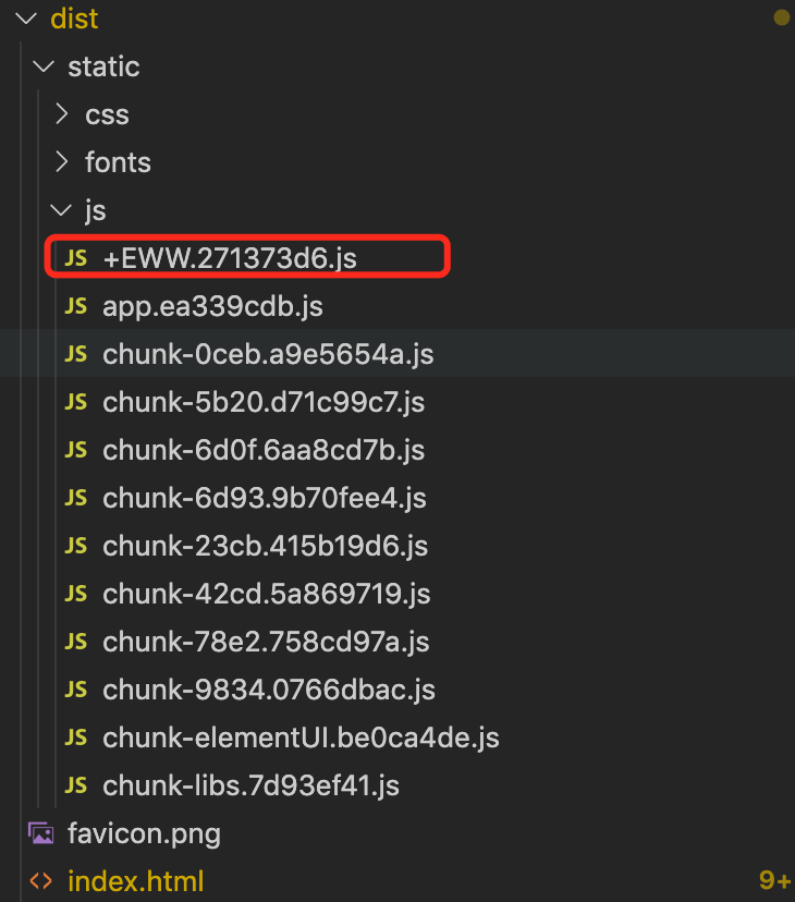 build之后dist/static/js文件下打包有+EWW开头的js文件 · Issue #3519 · PanJiaChen/vue-element-admin · GitHub