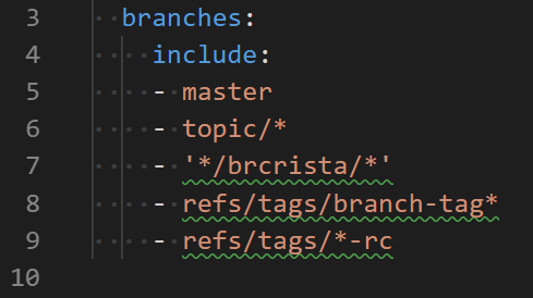 Wildcard branch filters fail validation · Issue #196 · microsoft/azure-pipelines-vscode · GitHub