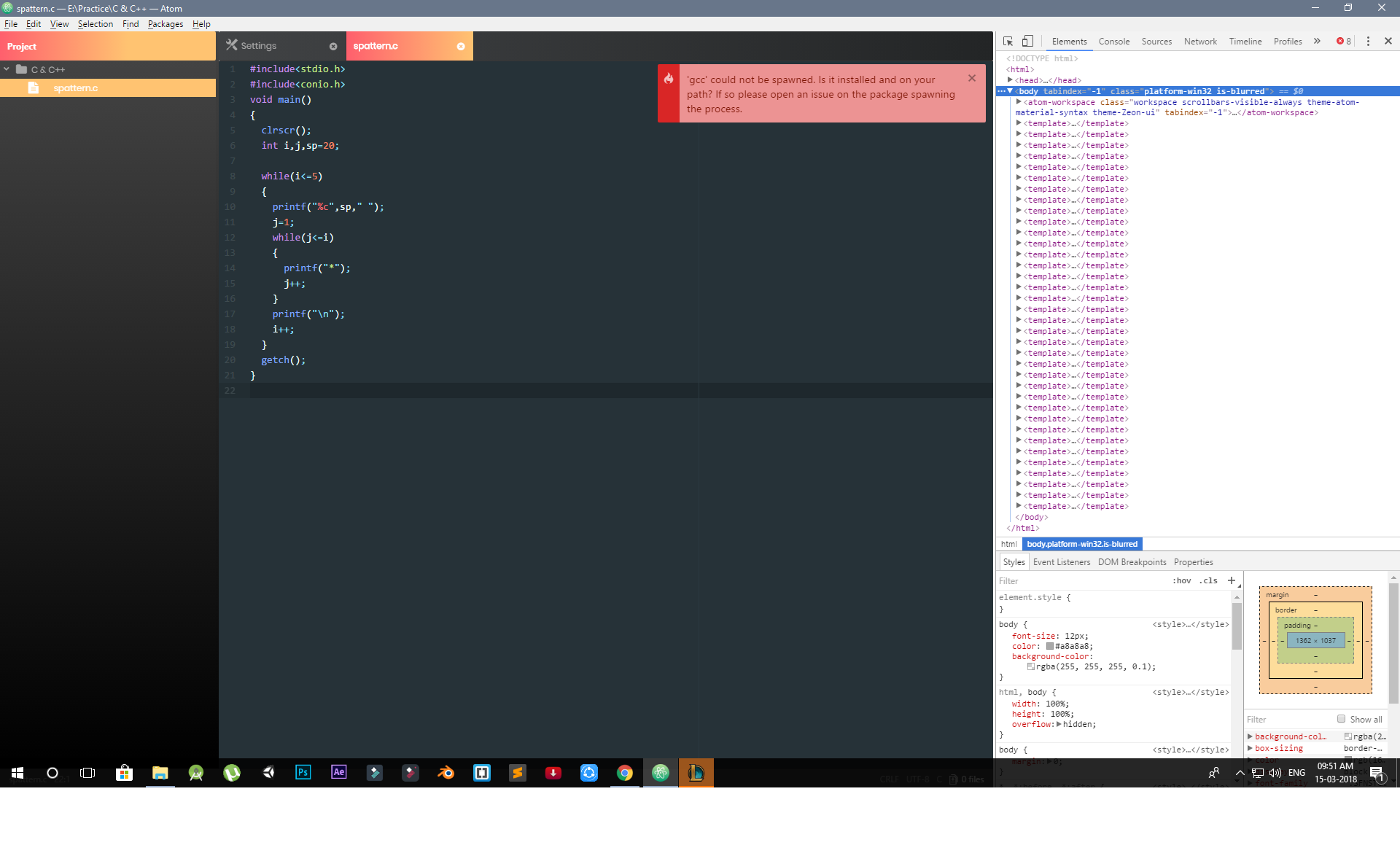 Error message......'gcc' couldn't be spwned. · Issue #196 · kriscross07/atom-gpp-compiler · GitHub