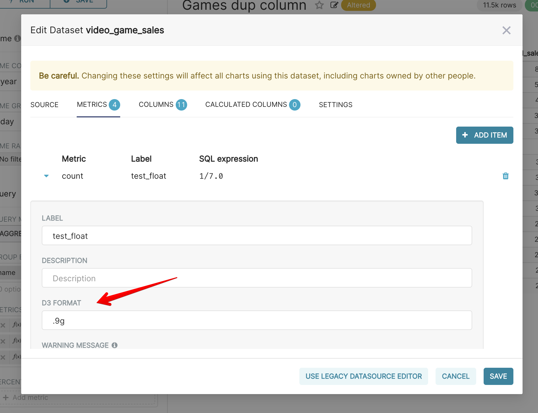 Table chart show raw records number columns become normalized value · Issue #12853 · apache ...