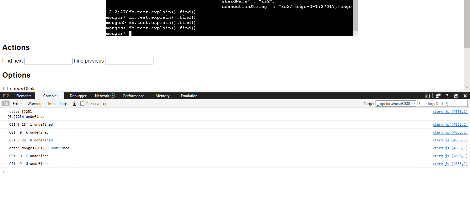 Some mongo shell output is discarded in vscode terminal when it is running on windows · Issue ...