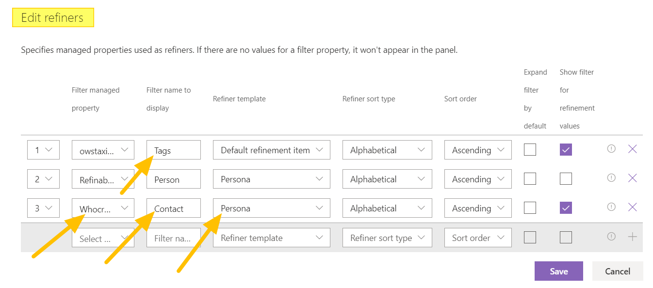 Managed property not appearing under the filters. · Issue #262 ...