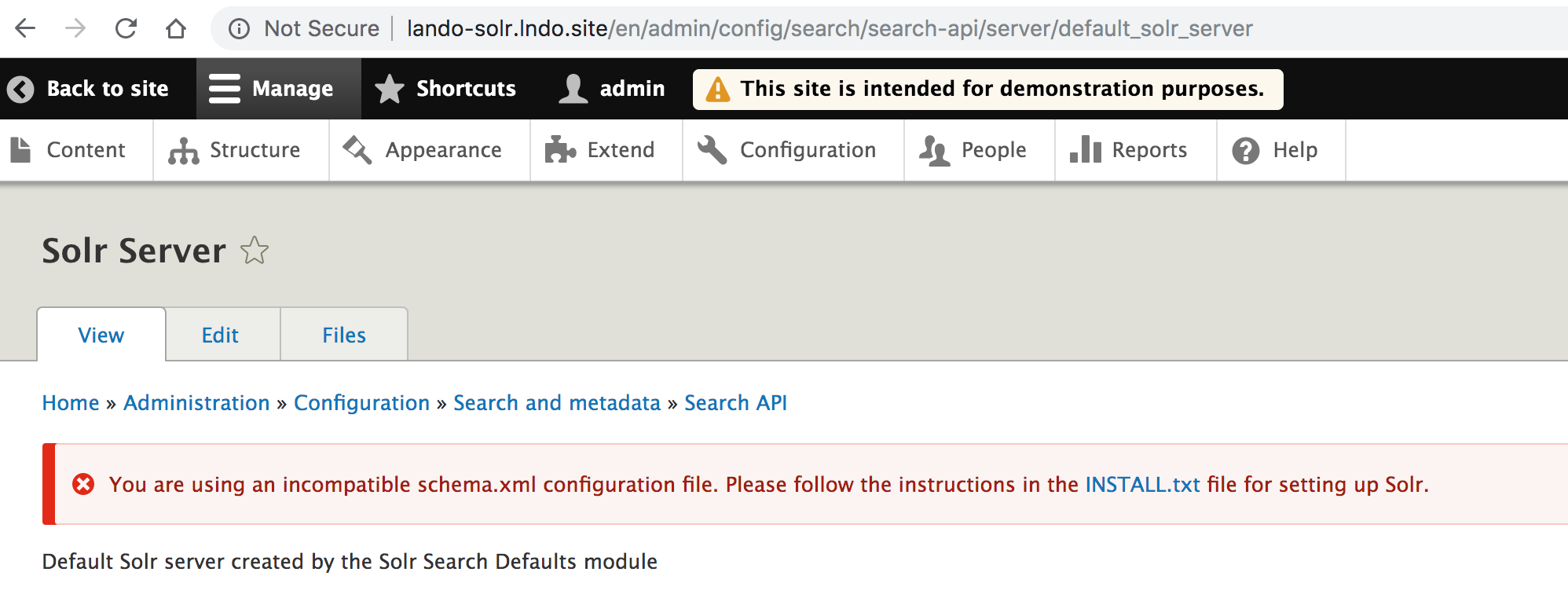 Lando + Solr: Incompatible schema.xml configuration file. Misconfiguration. · Issue #1772 ...