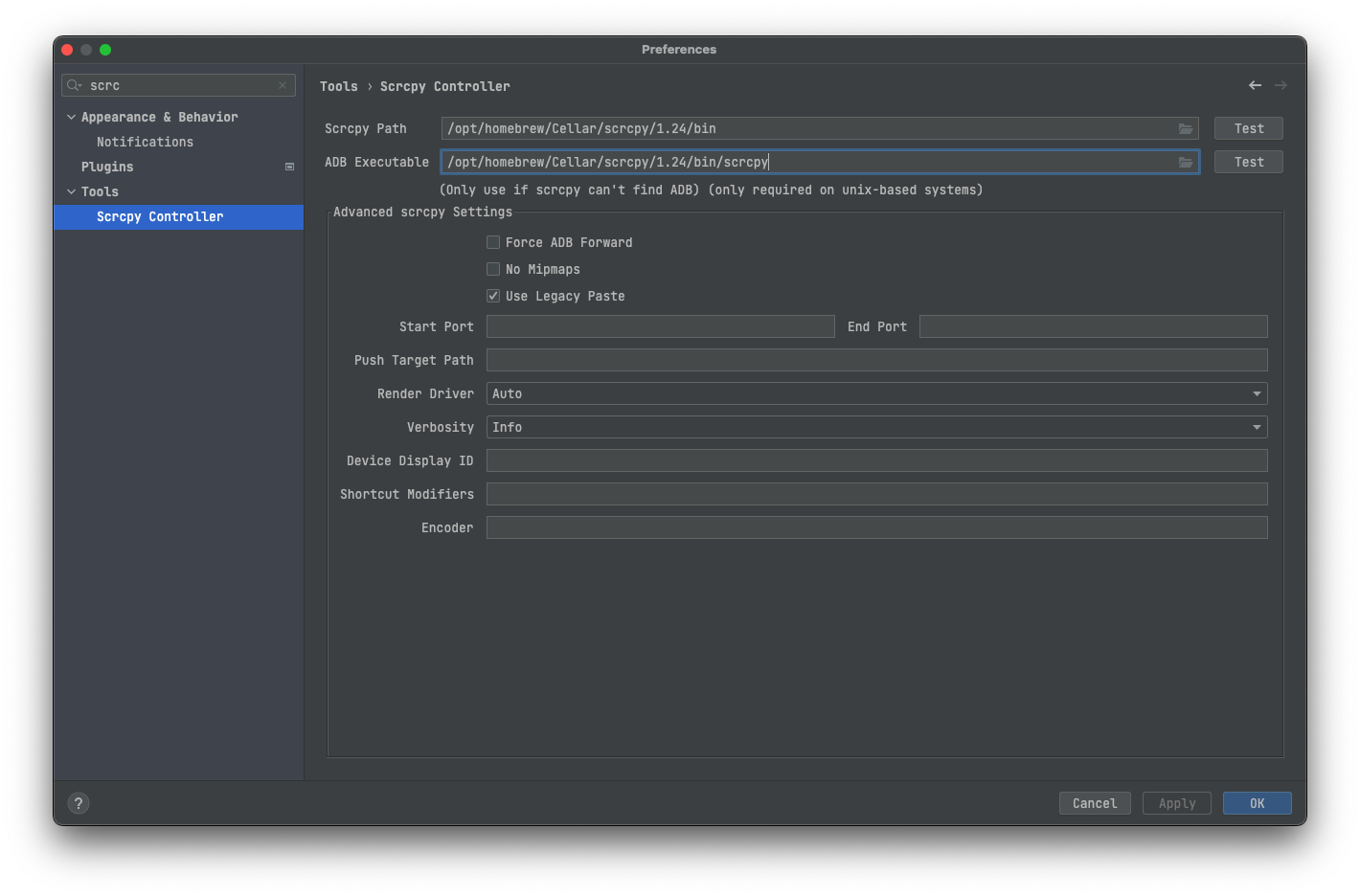 I can't start scrcpy by intellij IDEA · Issue #3276 · Genymobile/scrcpy ...