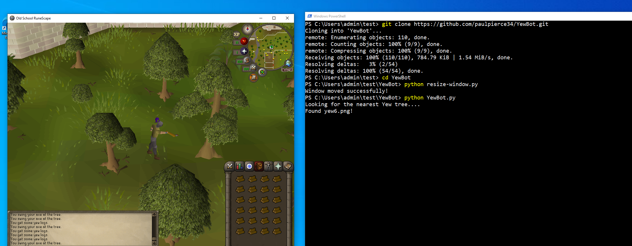 GitHub - paulpierce34/YewBot: Fully automated OSRS woodcutting bot with included banking functions