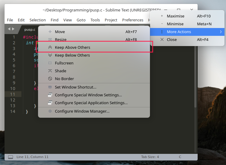 [Feature request] Keep above others, change window button position and change windows button ...