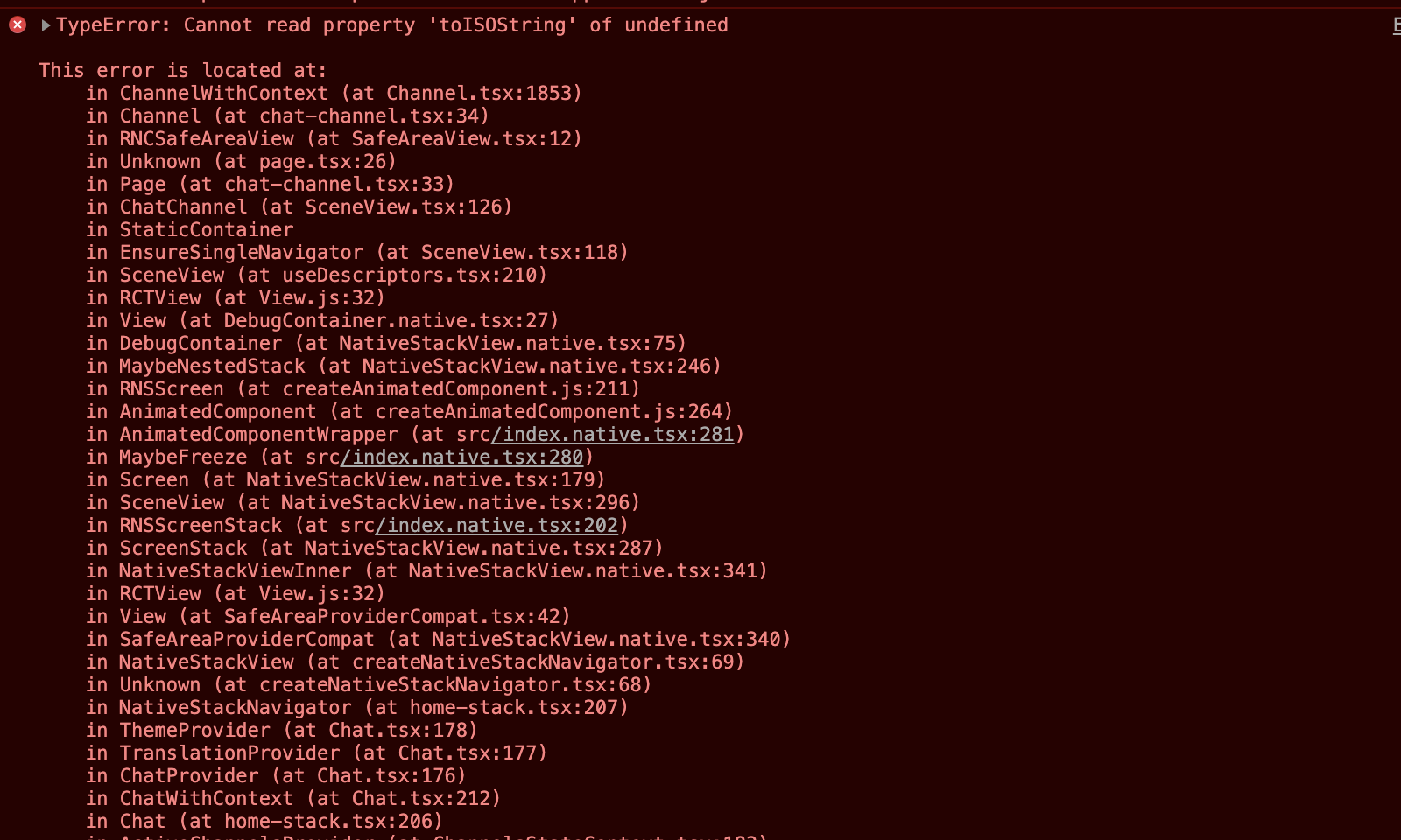 TypeError: undefined is not an object (evaluating 'updated_at.toISOString') when trying to send ...