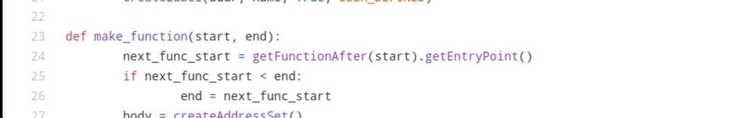 ghidra.py script Line 24 "getEntryPoint" fails if no next function is found, stopping the script ...
