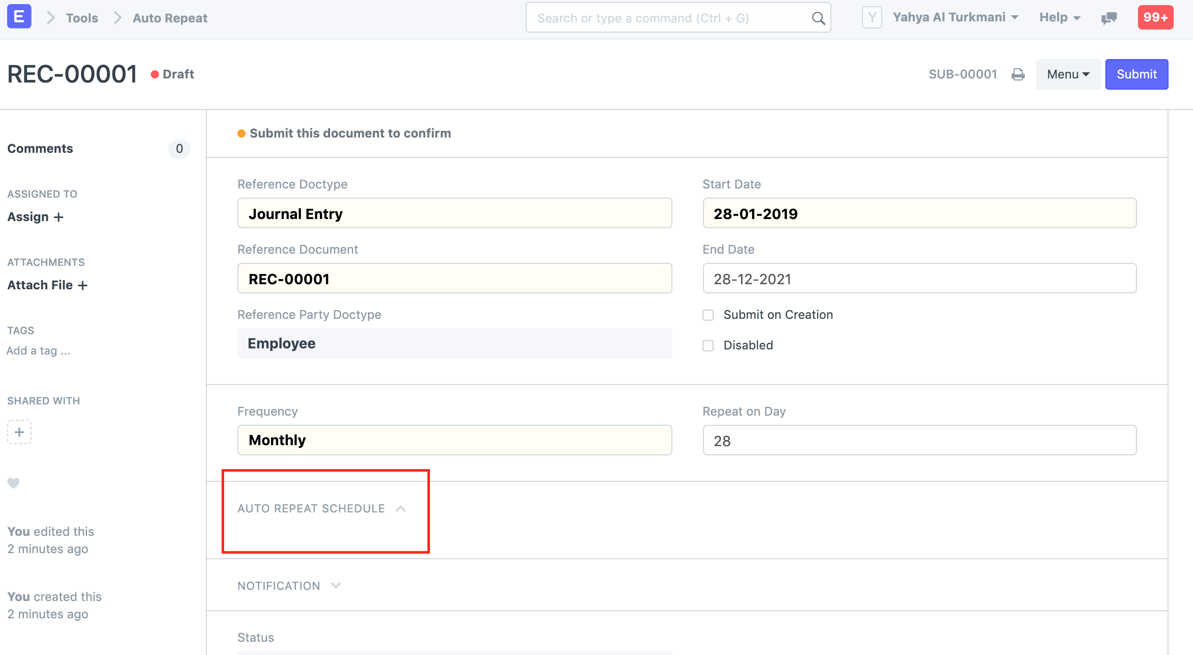 Bug Auto Repeat · Issue 17557 · Frappeerpnext · Github 