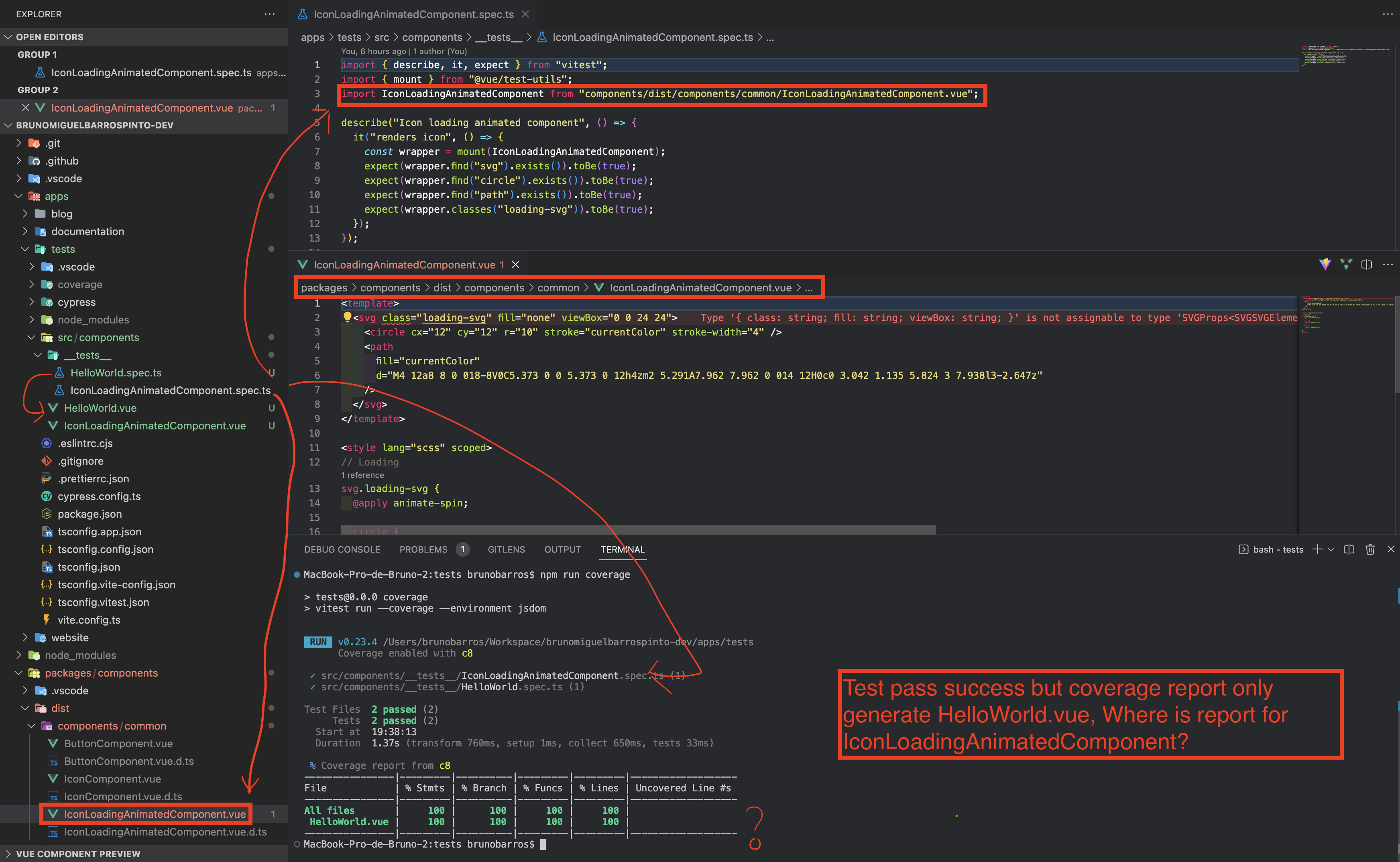 Vitest Incomplete Coverage Report Importing Files From Another Package Monorepo With Pnpm And