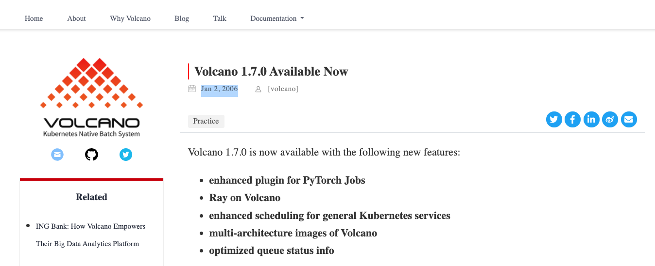 Wrong Release Date for Volcano 1.7.0 on Website · Issue #2795 · volcano-sh/volcano · GitHub