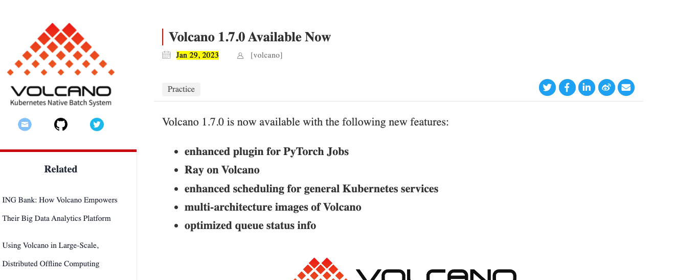Wrong Release Date for Volcano 1.7.0 on Website · Issue #2795 · volcano-sh/volcano · GitHub