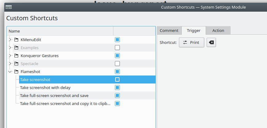 Instructions for adding KDE shortcuts don't work · Issue #1306 · flameshot-org/flameshot · GitHub