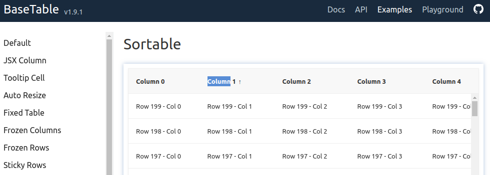 Clicking Column Headers Selects Their Text · Issue 126 · Autodesk React Base Table · Github