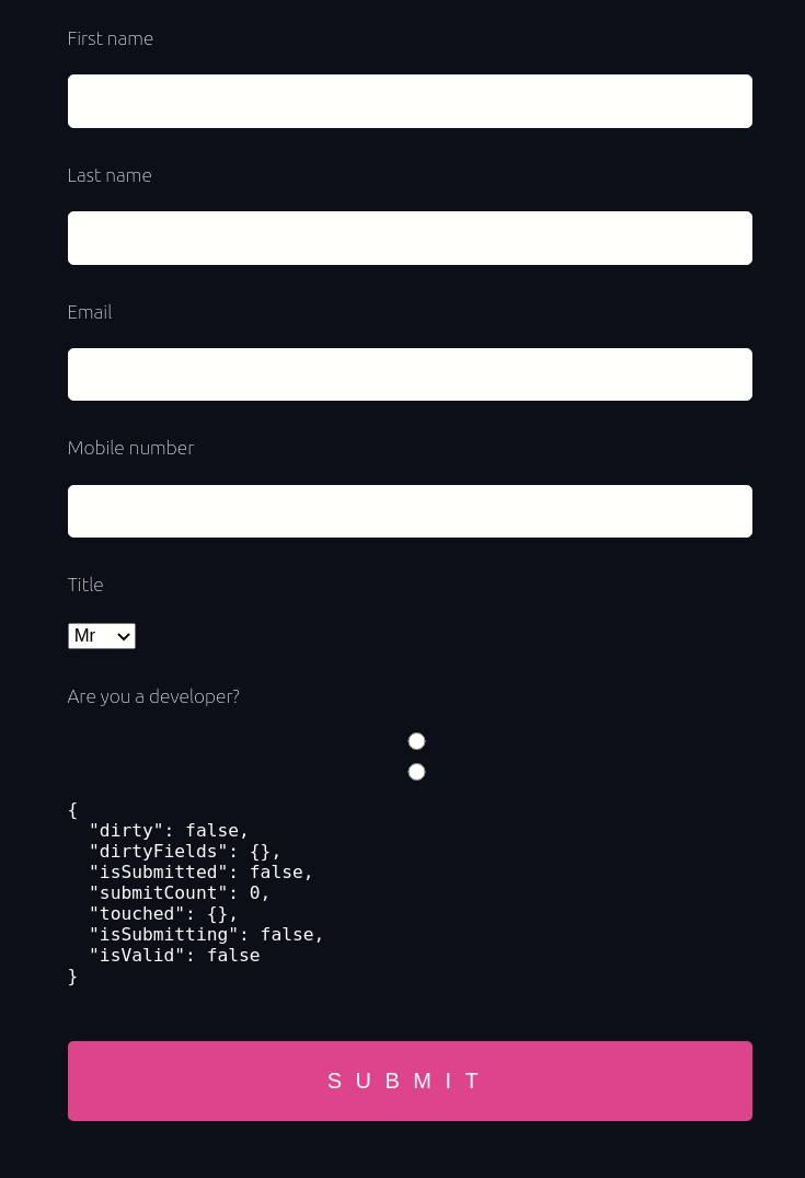 Lagging Field States In Formstate Demo · Issue 2002 · React Hook Formreact Hook Form · Github 