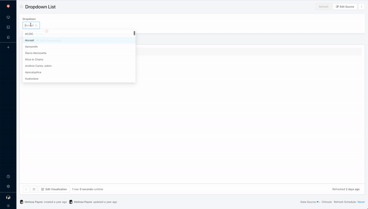 Search does not work for Dropdown parameters · Issue #5282 · getredash/redash · GitHub