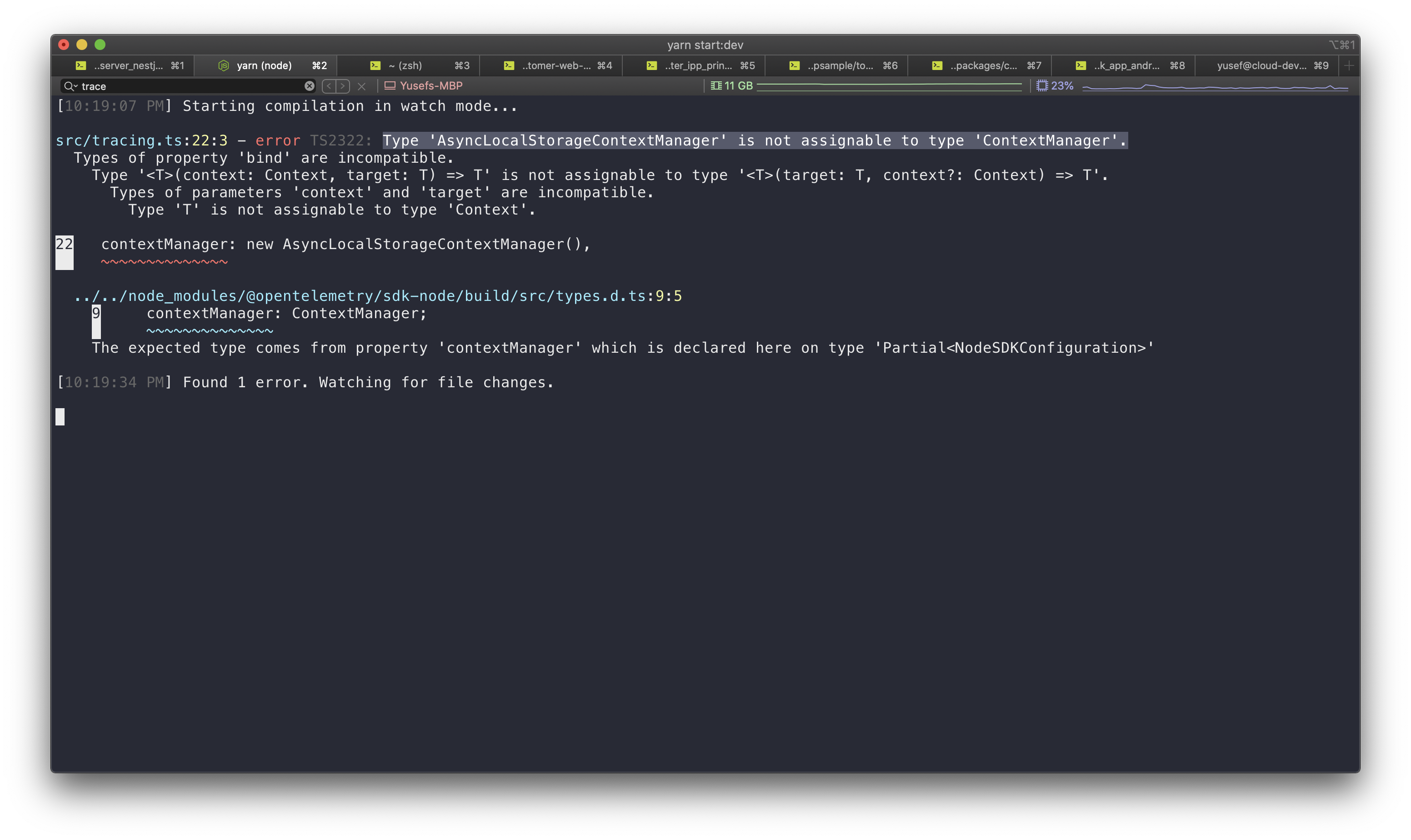 Type 'AsyncLocalStorageContextManager' is not assignable to type 'ContextManager'. · Issue #211 ...