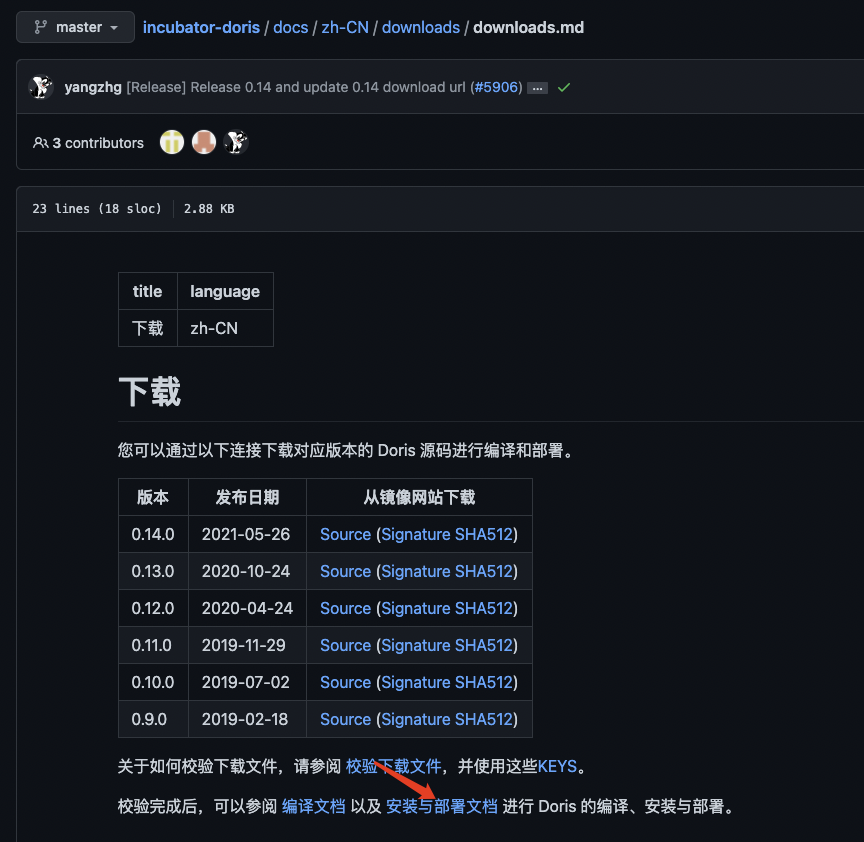 [Bug] 文档中的连接失效 · Issue #6565 · apache/doris · GitHub