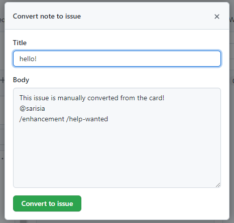 GitHub - sarisia/actions-card-to-issue: Convert GitHub projects card to ...