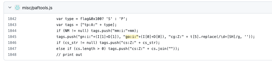 Request for clarification on tags in PAF conversion using pfatools · Issue #1061 · lh3/minimap2 ...