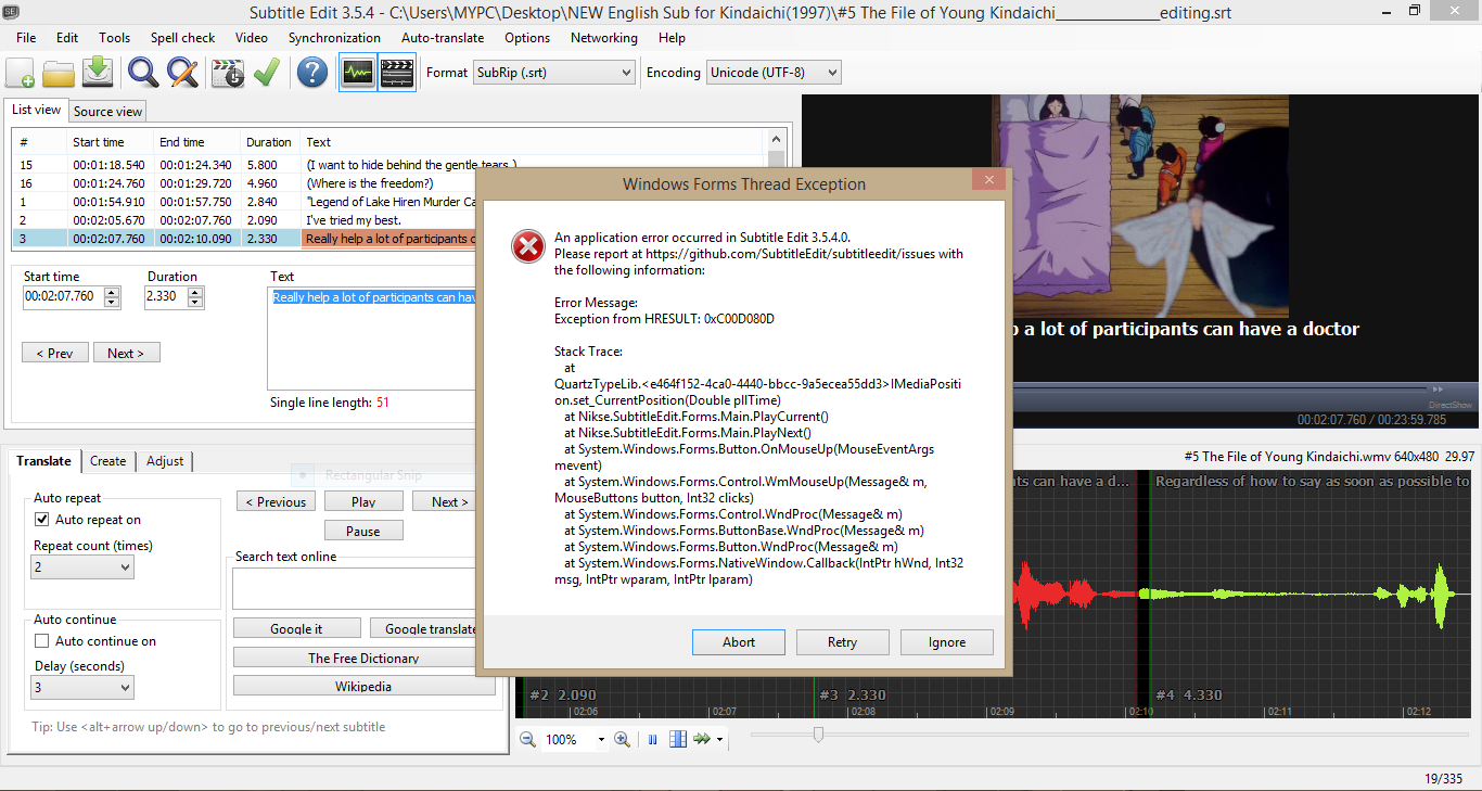 Windows Form Thread Exception · Issue #2633 · SubtitleEdit/subtitleedit · GitHub