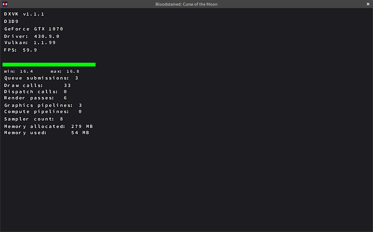 Bloodstained: Curse of the moon - Black screen with sound · Issue #97 · misyltoad/d9vk · GitHub