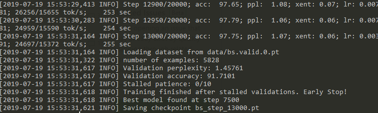 Validation accuracy is not consistent · Issue #1509 · OpenNMT/OpenNMT-py · GitHub
