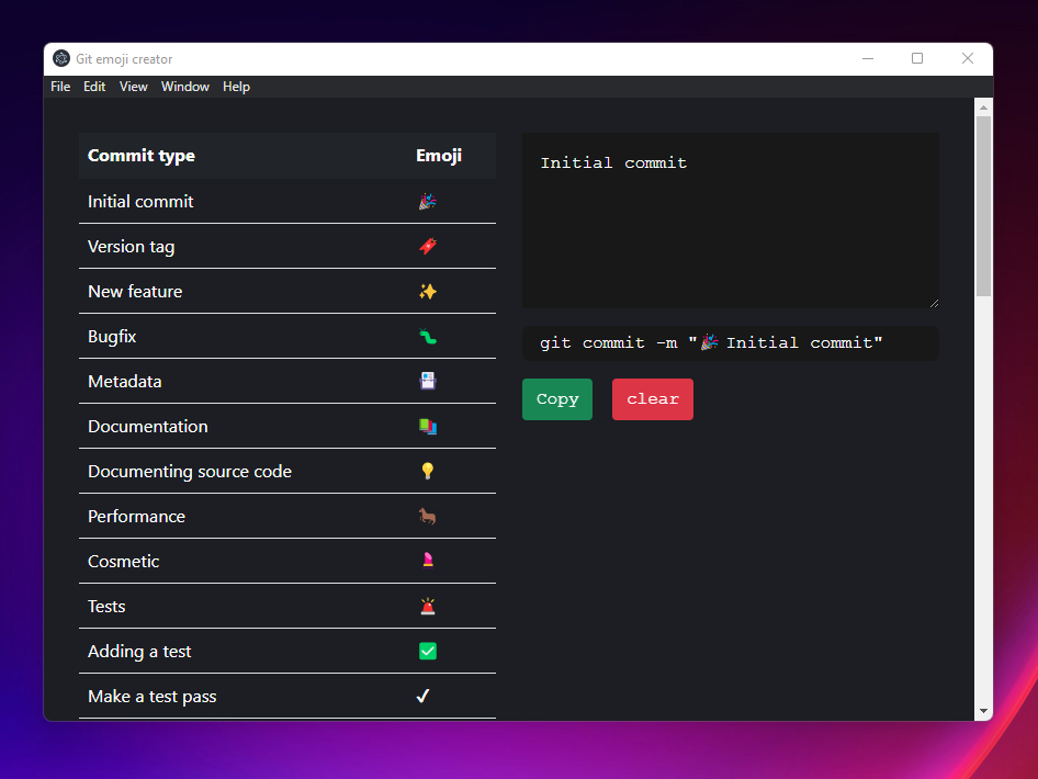GitHub - LuisEspanna/git-emoji: Message emoji creator, developed with ...
