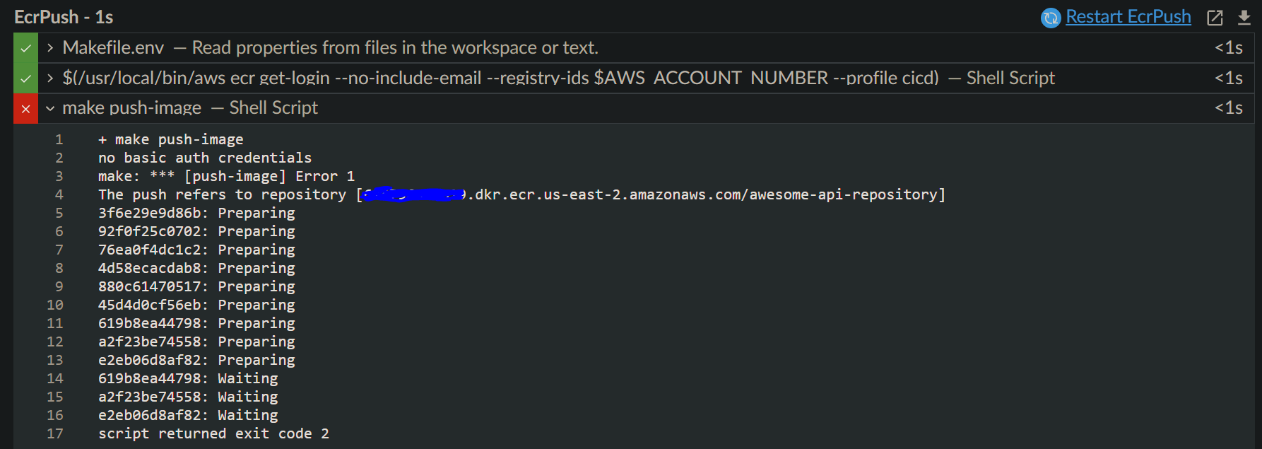 no basic auth credentials make: *** [push-image] Error 1 · Issue #7 · aws-samples/ecs-bg ...