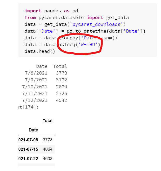 [BUG] Time Series W-THU support · Issue #1866 · pycaret/pycaret · GitHub