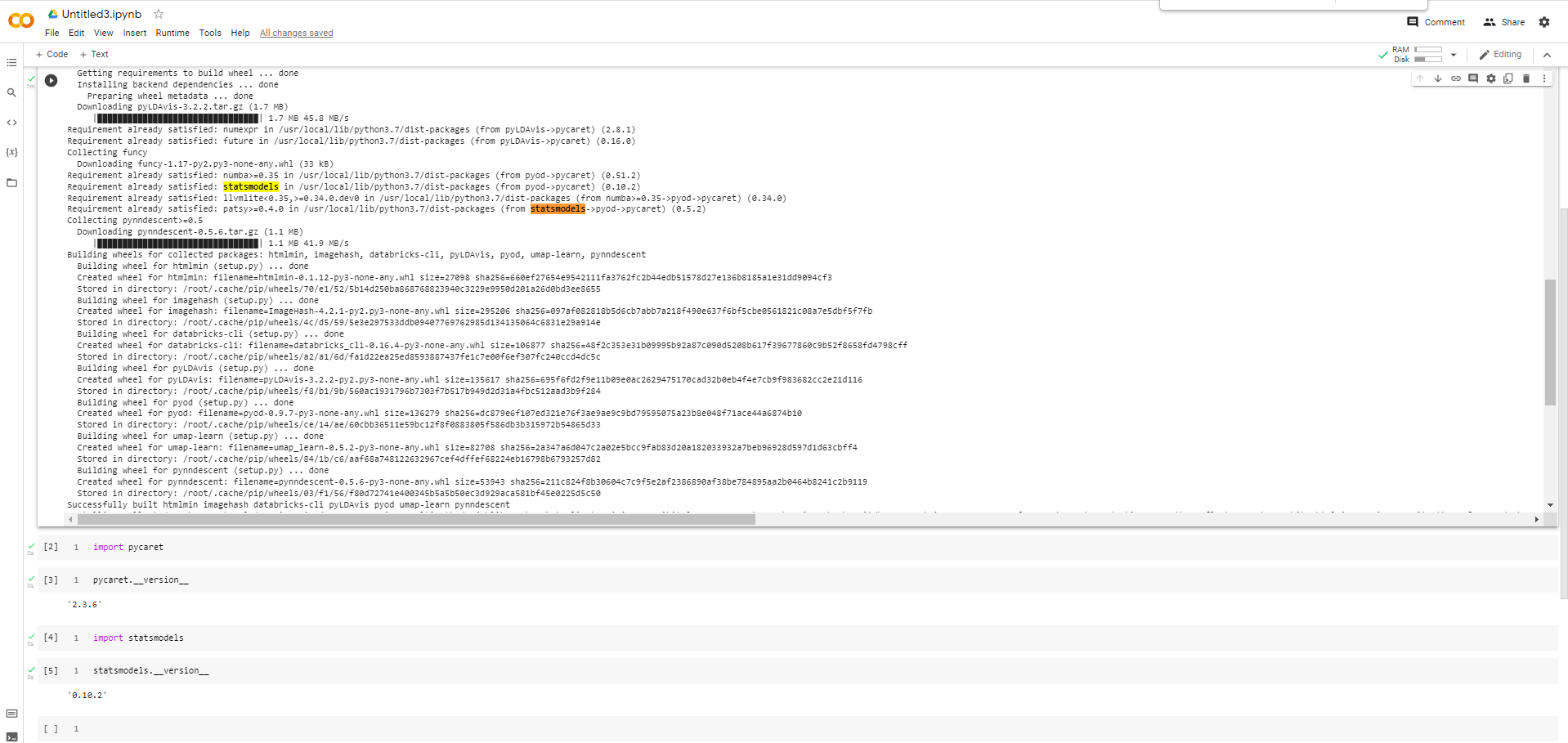 Pip Package Manager Issue On Colab [bug] · Issue 2143 · Pycaret Pycaret · Github