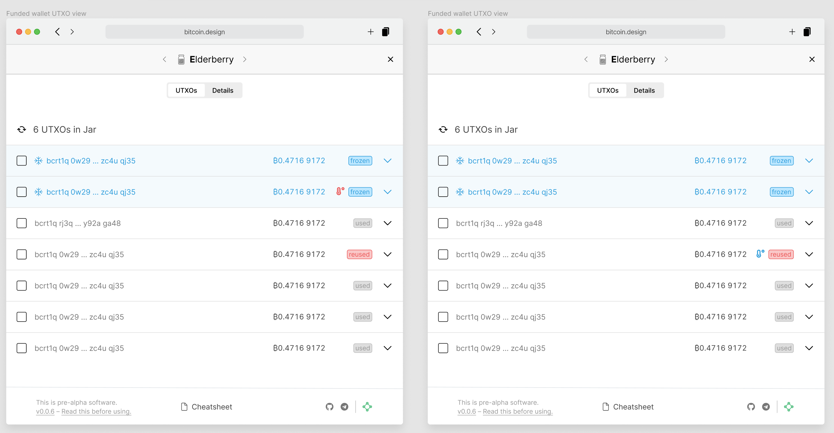 ui: quick freeze/unfreeze in UtxoList component · Issue #527 · joinmarket-webui/jam · GitHub