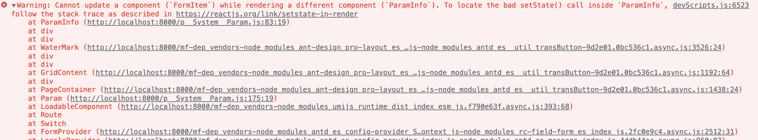 🧐[问题] 最新版本的antd ModalForm 报 bad setState() 警告 · Issue #4132 · ant-design/pro-components · GitHub