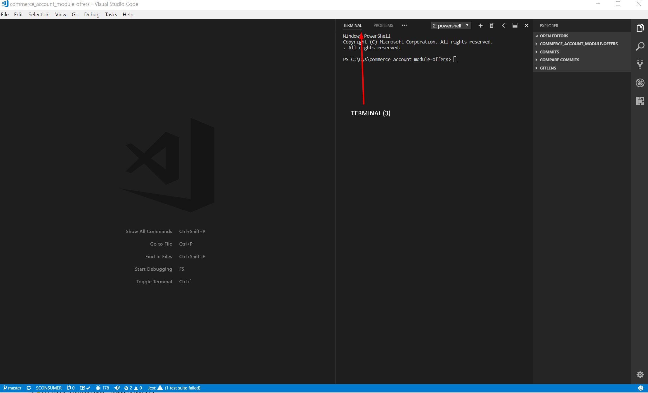 Display number of open terminals next to TERMINAL link · Issue #39372 · microsoft/vscode · GitHub