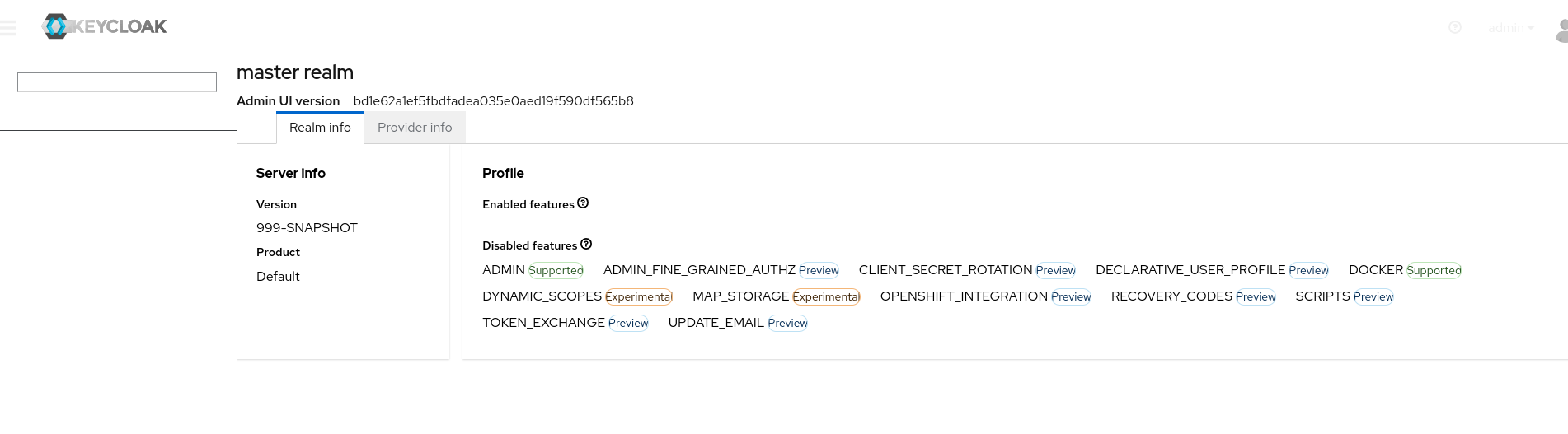 Admin Console Is Broken On Nightly Build · Issue 17896 · Keycloak Keycloak · Github