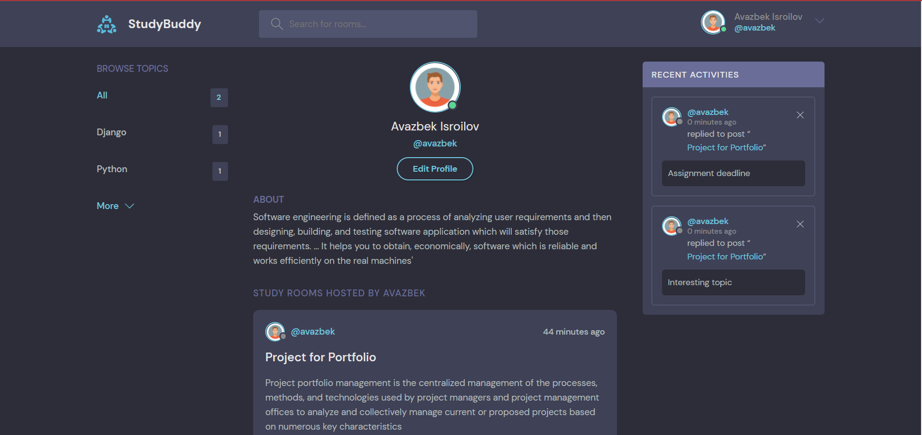 GitHub - liaz98/studychat