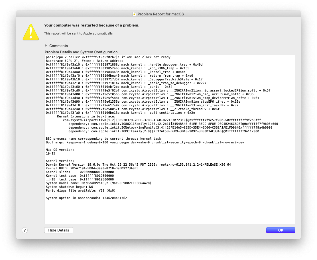 Kernel Panic when waking from sleep · Issue #431 · OpenIntelWireless/itlwm · GitHub