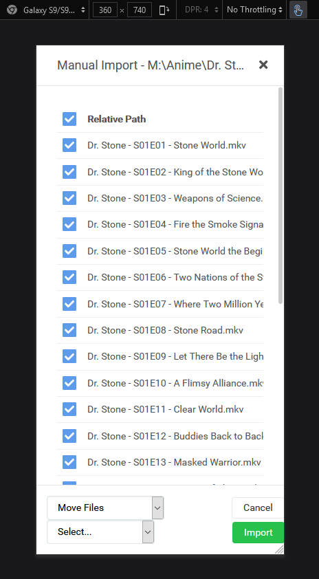 Interactive manual import dialog too big for mobile · Issue #4401 · Sonarr/Sonarr · GitHub