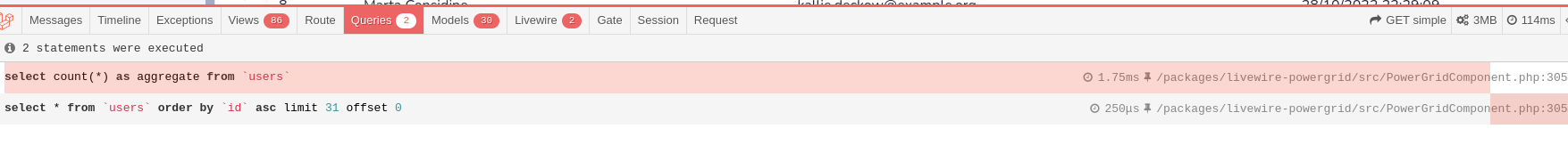 [Bug]: duplicate query when changing showPerPage · Issue #677 · Power-Components/livewire ...