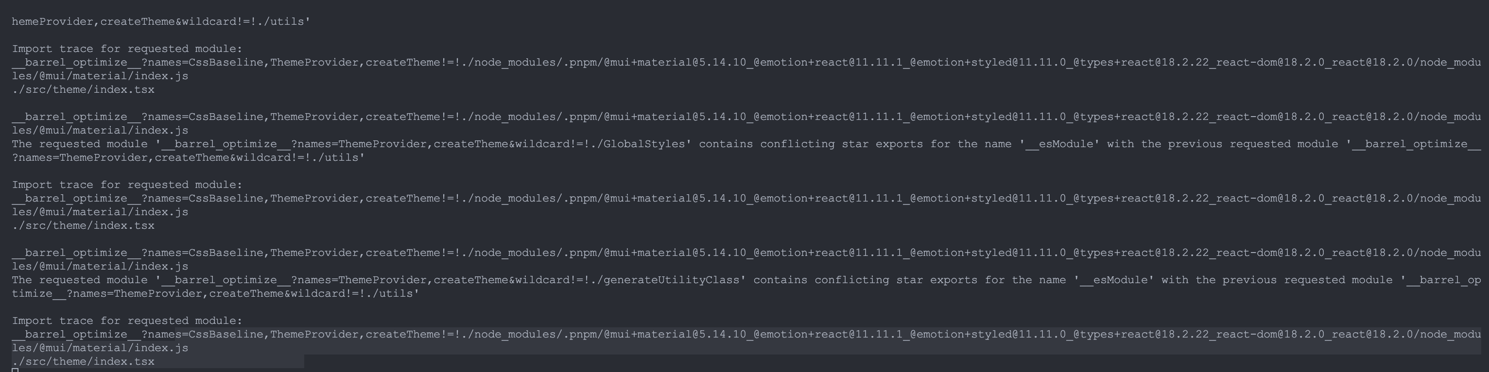 Import trace for requested module error even in new project · Issue #55329 · vercel/next.js · GitHub